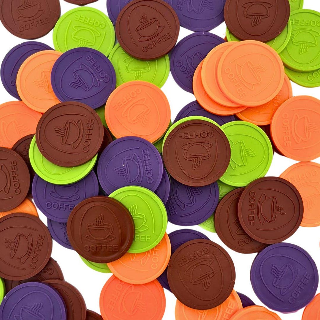 Plastic Embossed Coffee Beverage Tokens or Drink Tokens per 250 Pieces ...