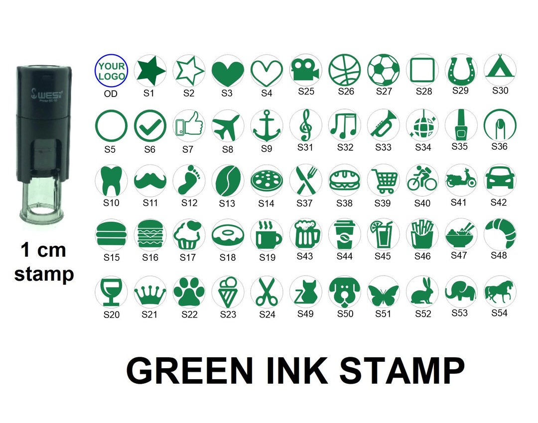 Green Ink - Custom Loyalty Card Stamp, Small Logo Stamp or Custom Stamp ...