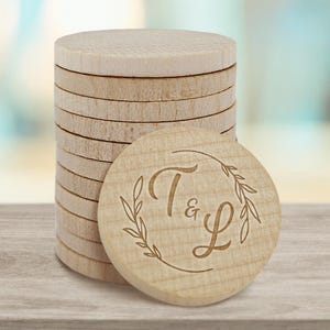Engraved Wedding Tokens - Wooden Drink Tokens for Weddings and Parties ...
