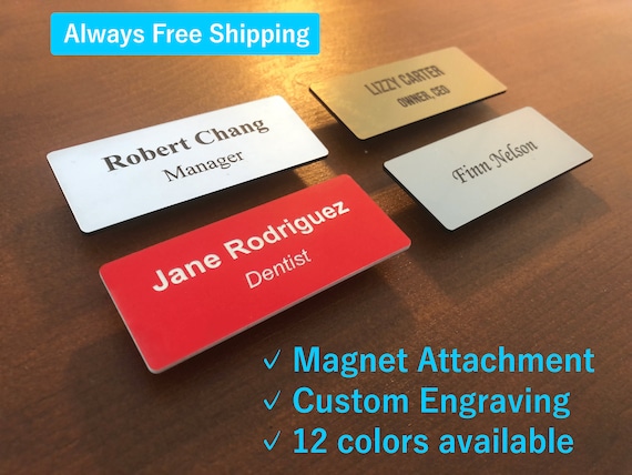 Custom Name Badge or Personalized Engraved Name Tag Badge With - Etsy