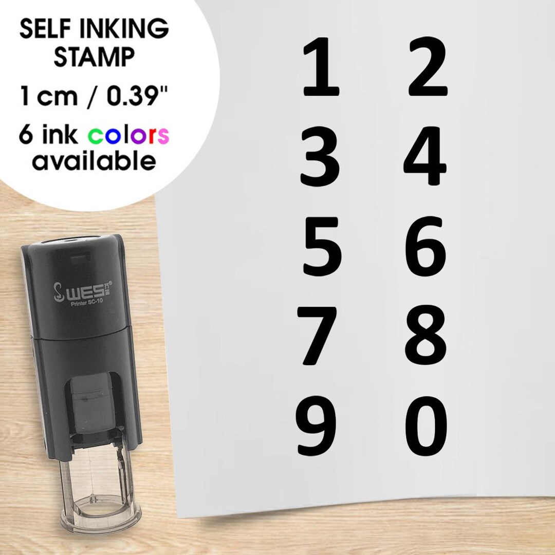 Numbers 0 to 9 Stamp Set - Digits Stamp Set - 10mm Imprint - Bullet ...