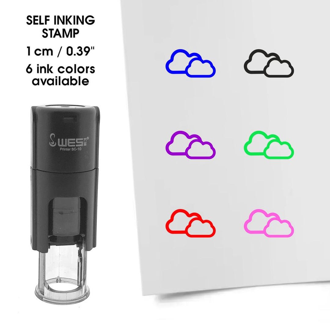 Clouds Mini Stamp - Cloudy Weather Stamp - Loyalty Card Stamp - Planner ...