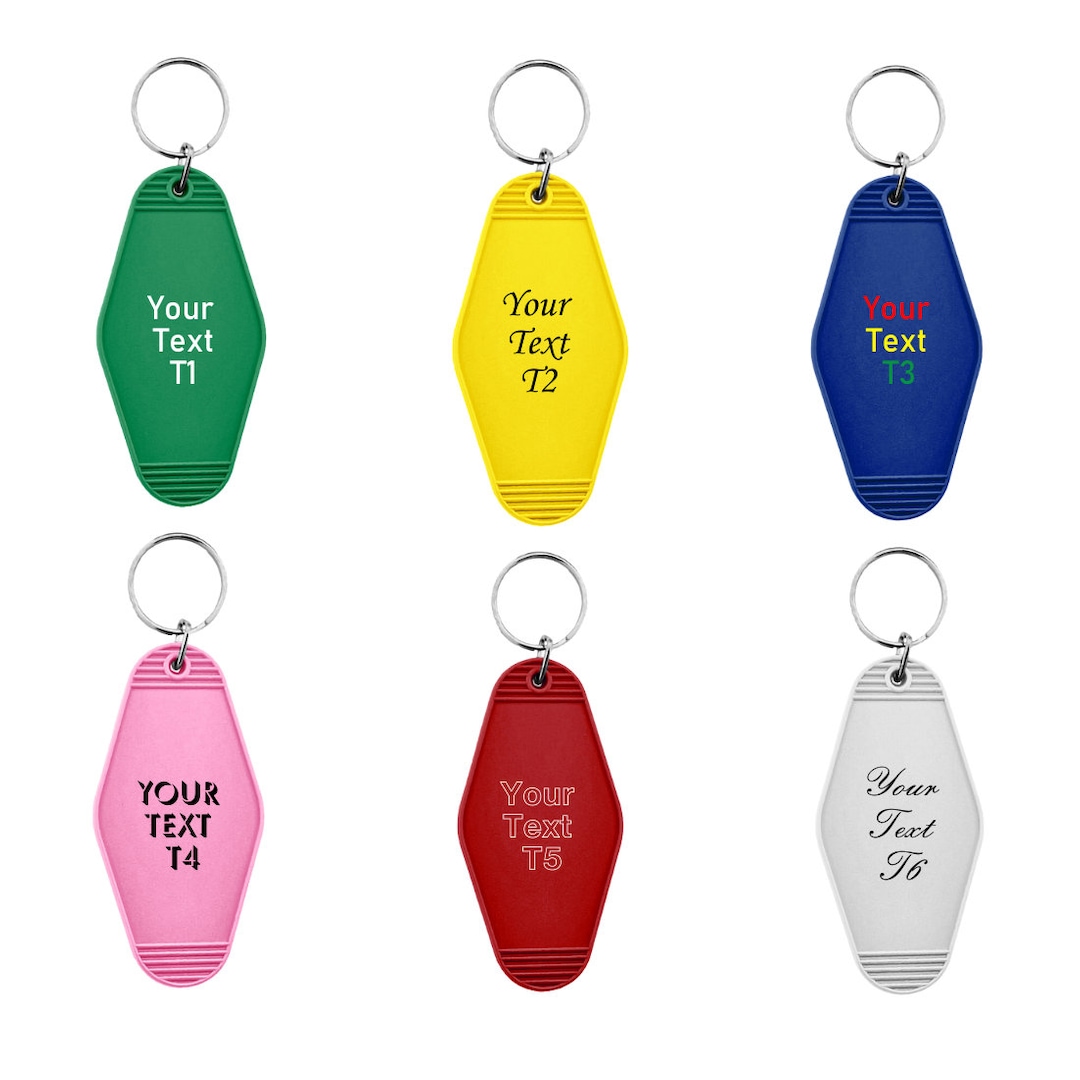 Custom Motel Key Chain With Your Text - Key Tag - Key Ring - Key Chain ...