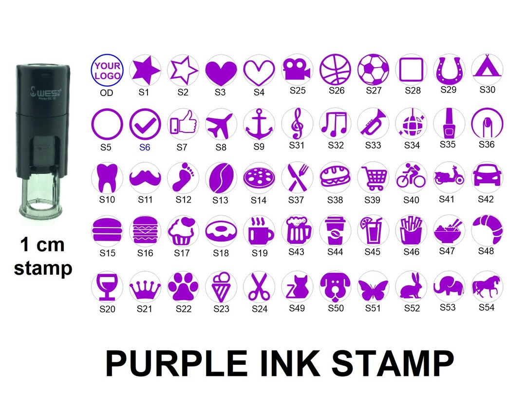 Purple Ink - Custom Loyalty Card Stamp, Small Logo Stamp or Custom ...