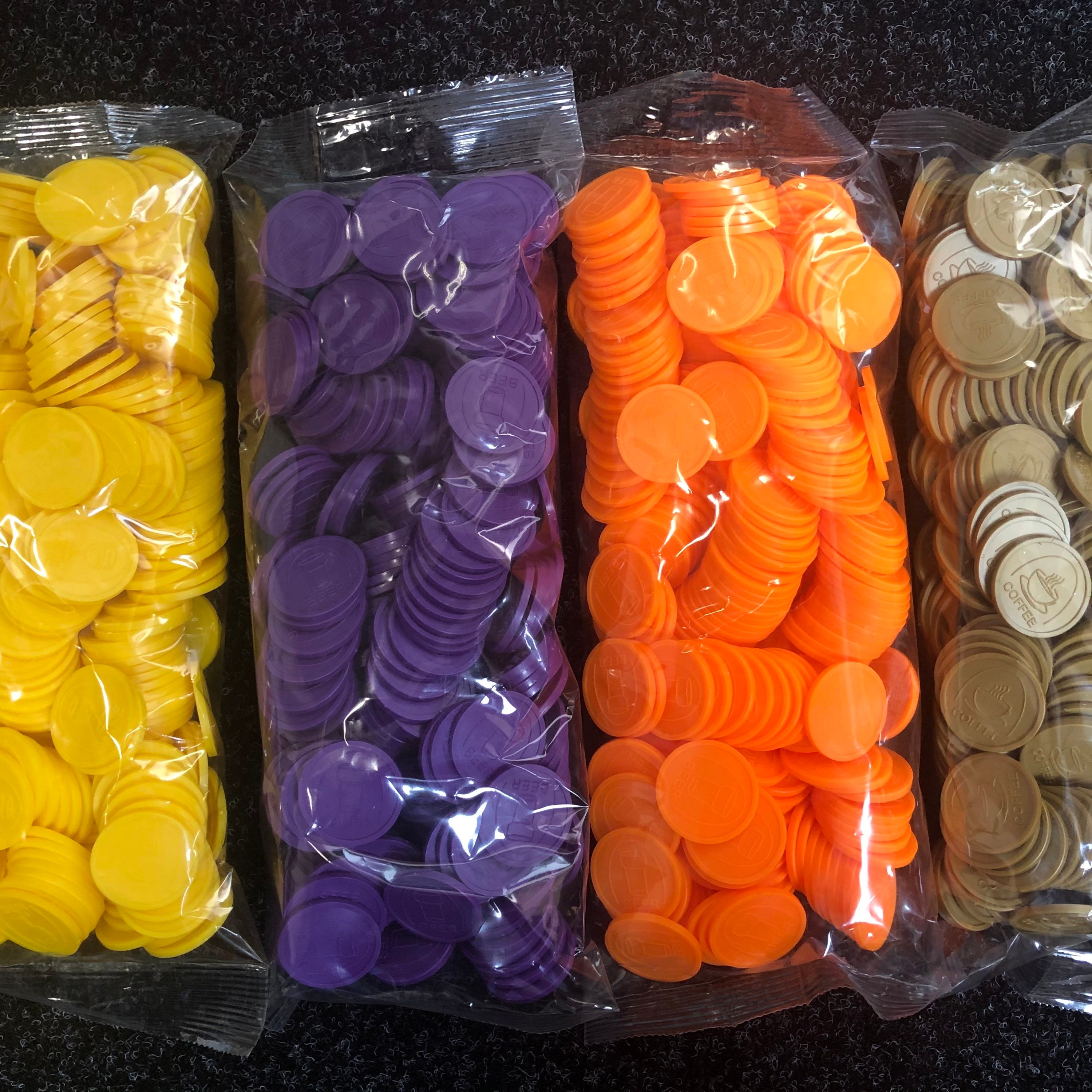 Embossed Plastic Drink Tokens for Beer - Food & Beverage Tokens - Drink ...
