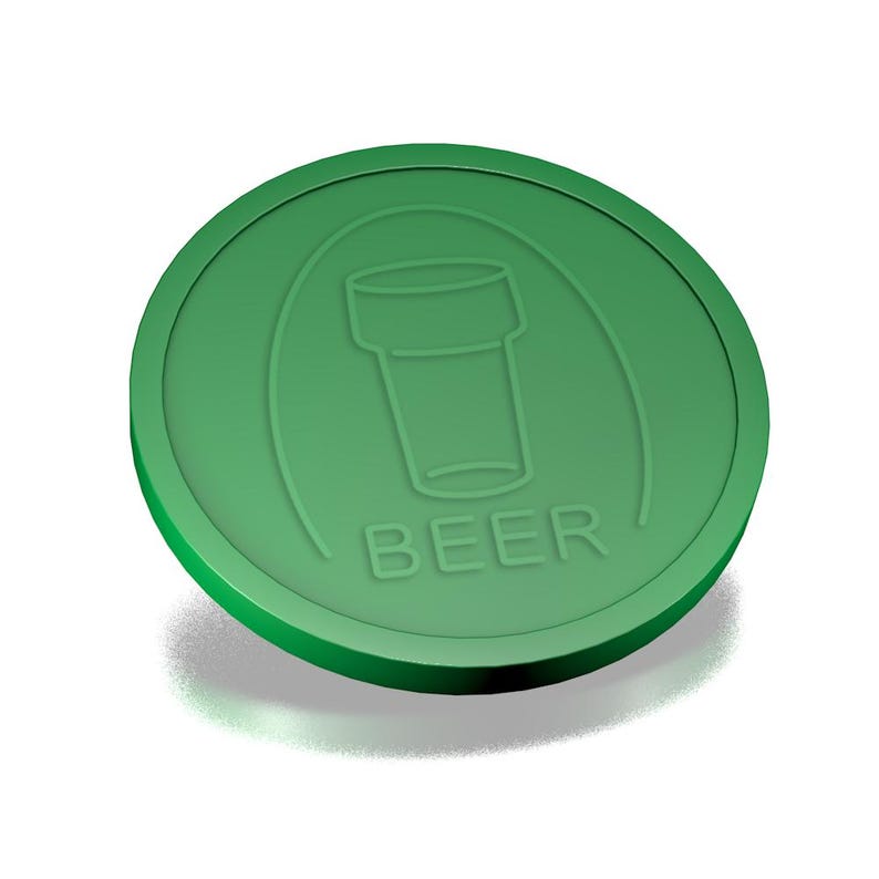 Embossed Plastic Drink Tokens for Beer - Food & Beverage Tokens - Drink ...