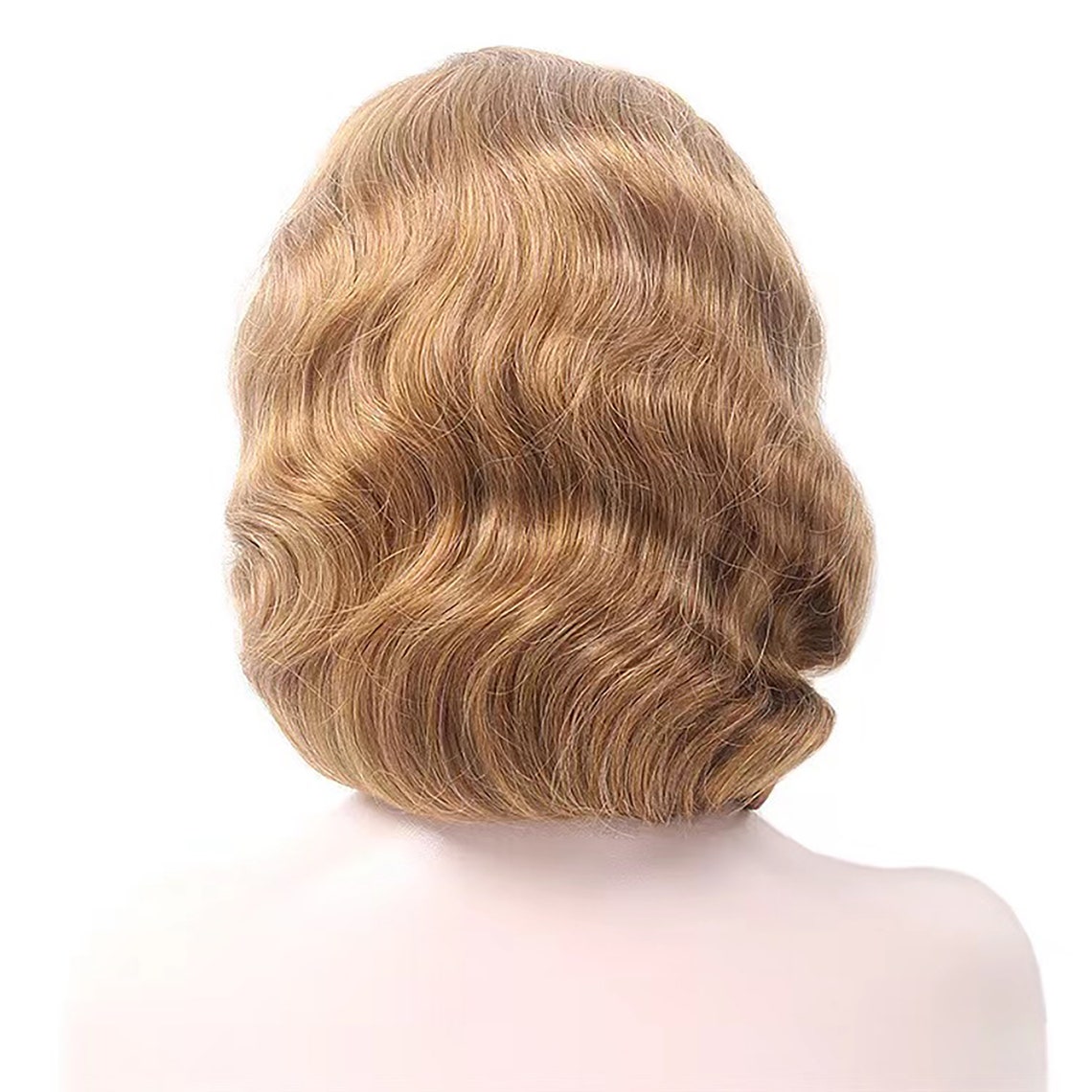 1920S Inspired Style Classic Water Wave Wig Bonde Brown Ombre Wavy Wig ...