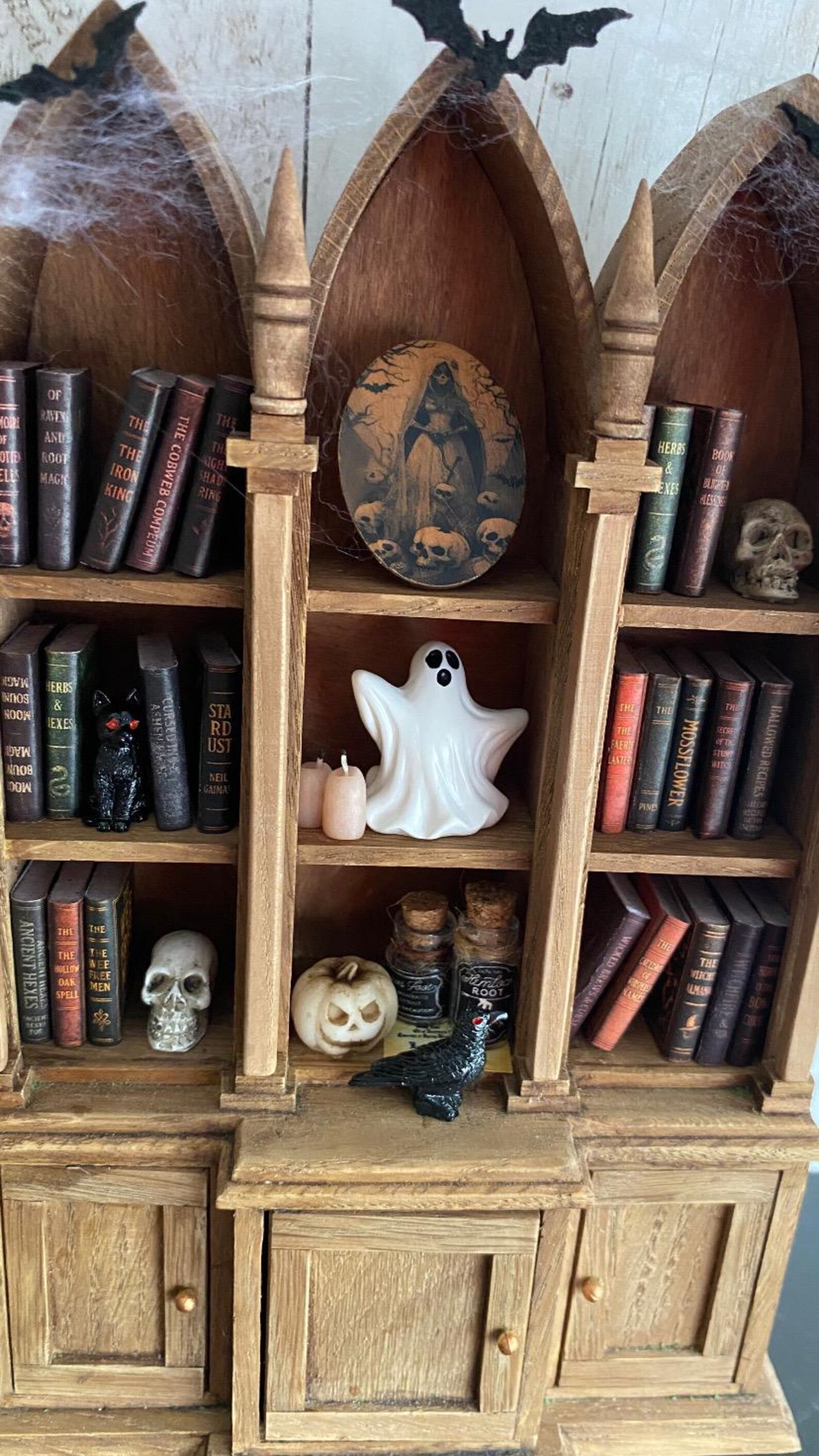 Handmade Gothic Miniature Bookshelf: Haunted Halloween Diorama - Etsy