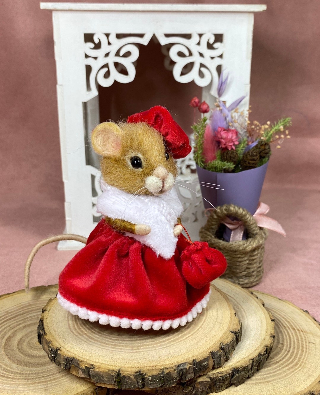Needle Felted Little Mouse Miniature Mouse Dollhouse Mouse Felting ...