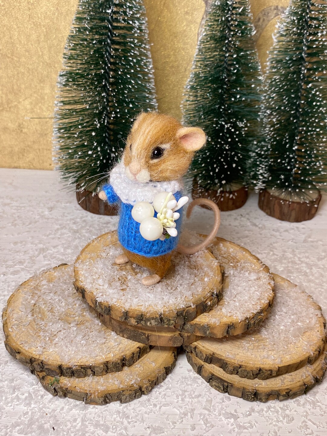 Needle Felted Mouse, Needle Felt Cute Christmas Mouse, Needle Felted ...