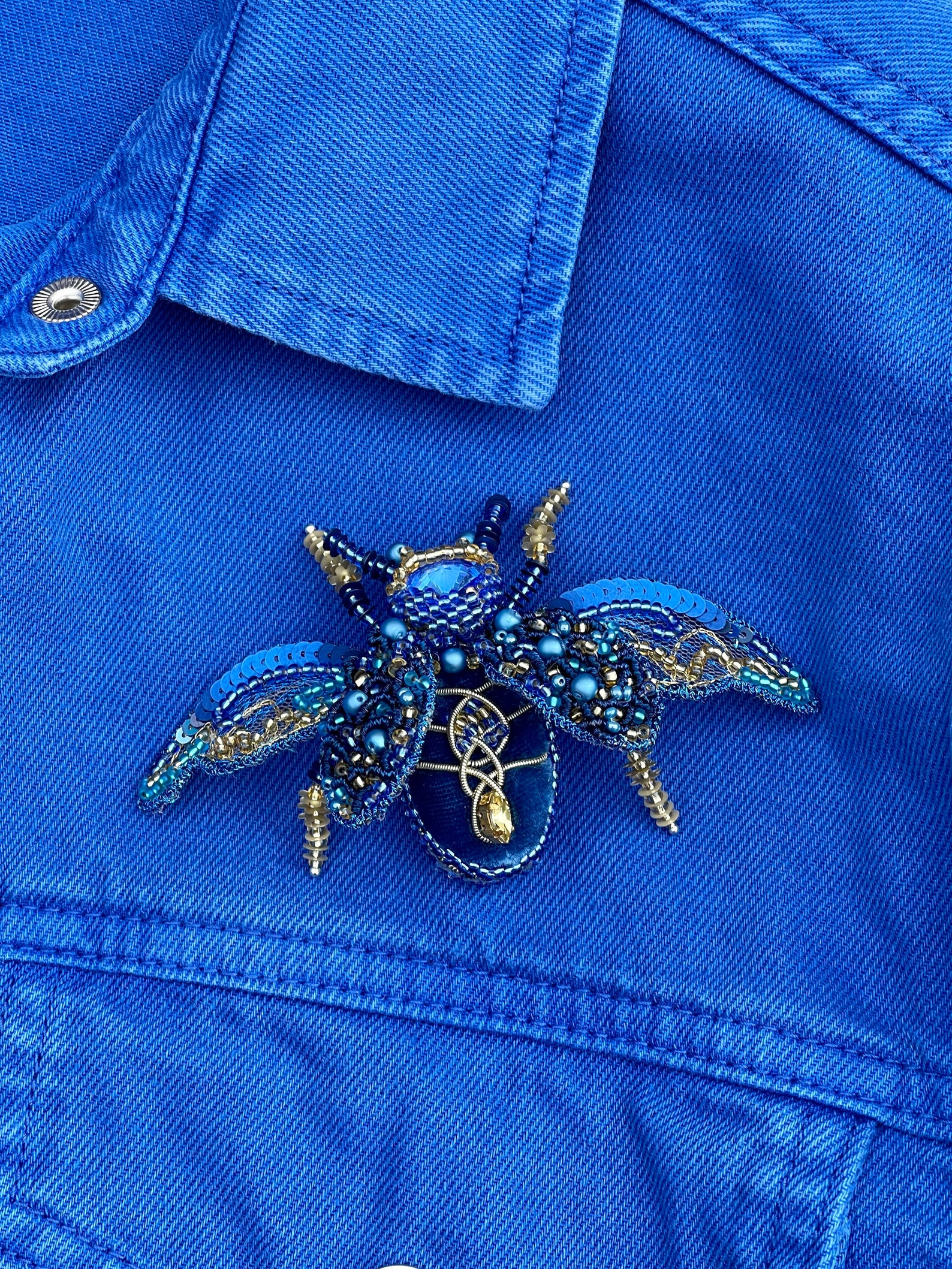 Royal Blue & Gold Egyptian Revival Scarab Beetle Brooch Pin - Etsy