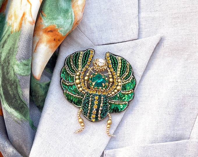 Egyptian Scarab Beetle Pin Unique Insect Art Brooch - Etsy