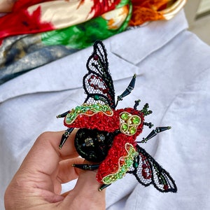 Goliath Beetle Brooch,moth Brooch, Big Bug Pin , Insect Brooch, Gift ...