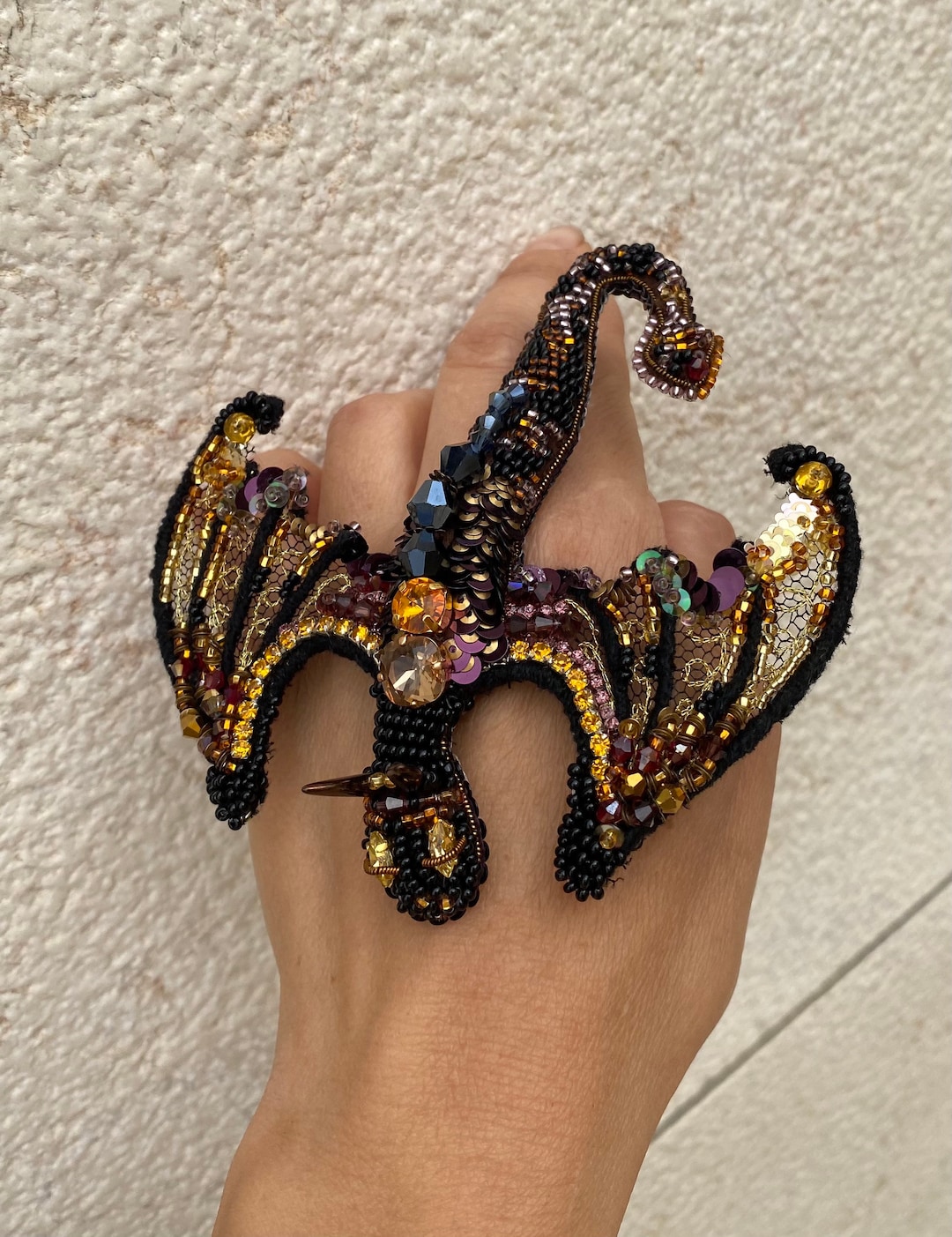 Exclusive Dragon Brooch , Mother of Dragon Pin, Large Handmade Dragon ...