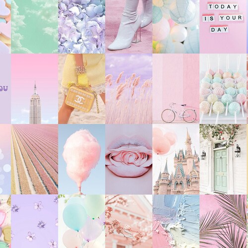Pastel Wall Collage Kit Pastel Collage Kit Pastel Aesthetic | Etsy Canada