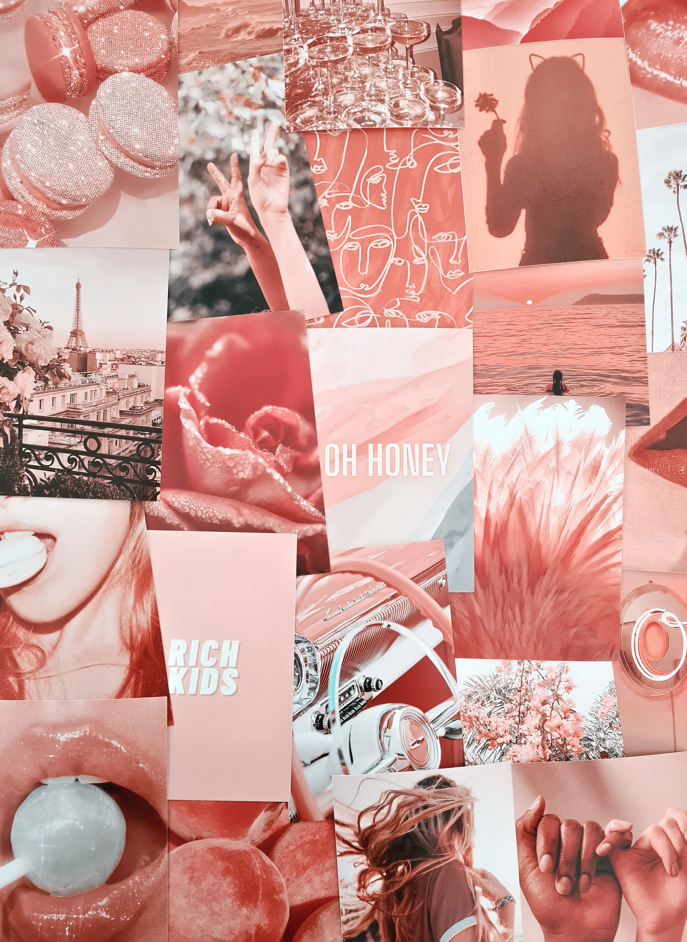 Peach Collage Peach Aesthetic Collage Aesthetic Wall Art Orange