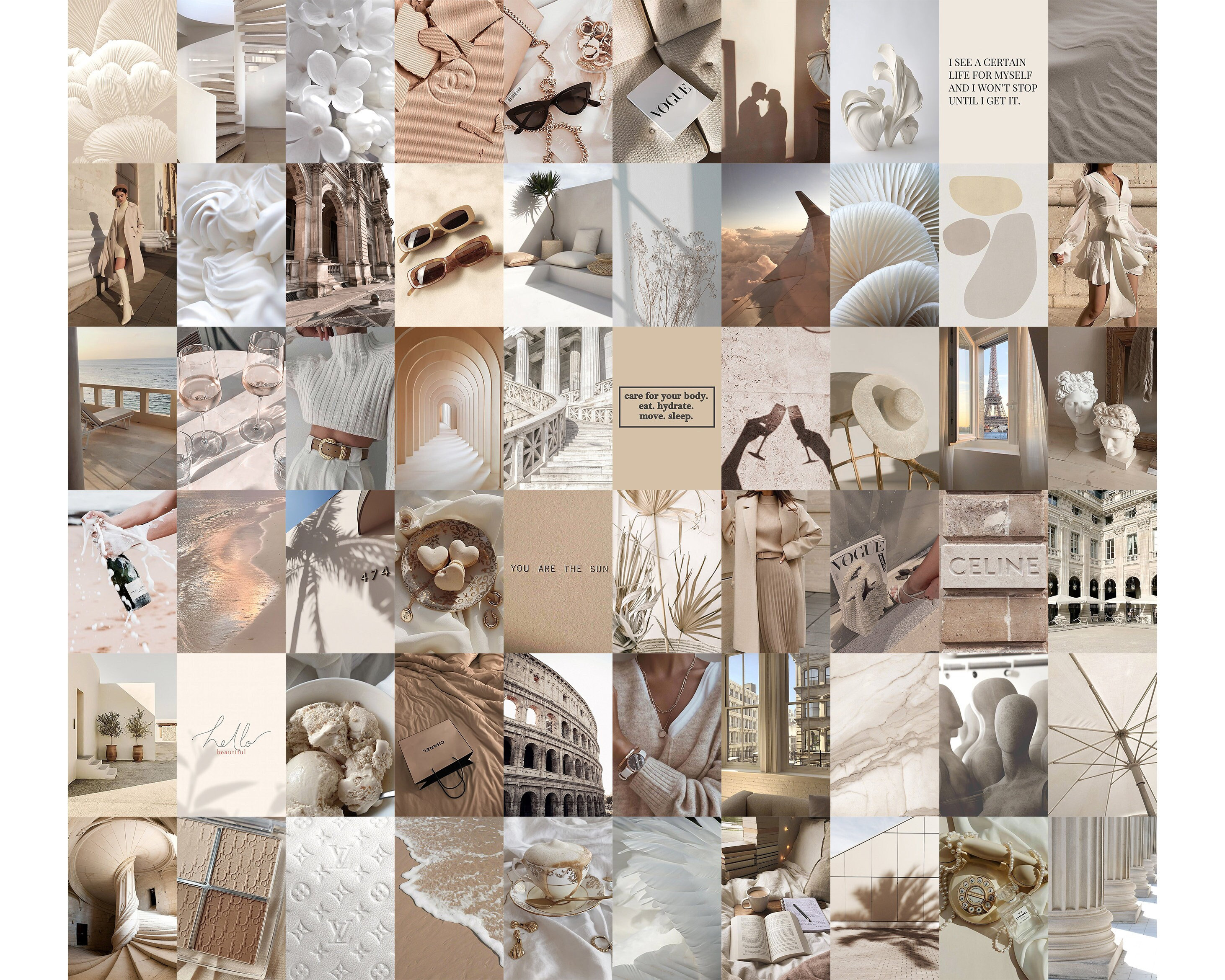 Beige collage, crème collage, beige esthetische, neutrale collage ...