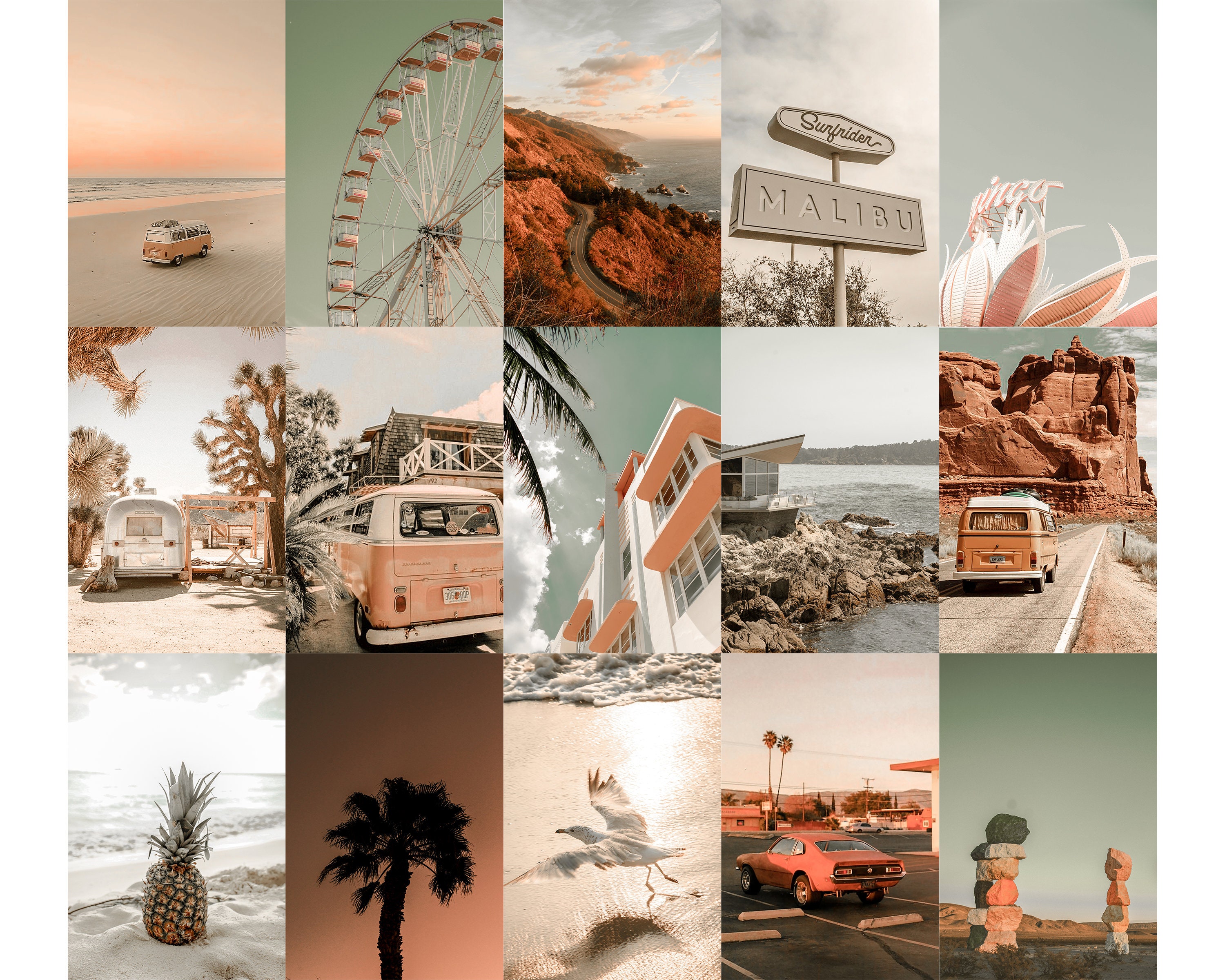 Summer Collage, Travel Collage, Printable Collage, Beach Collage Kit ...