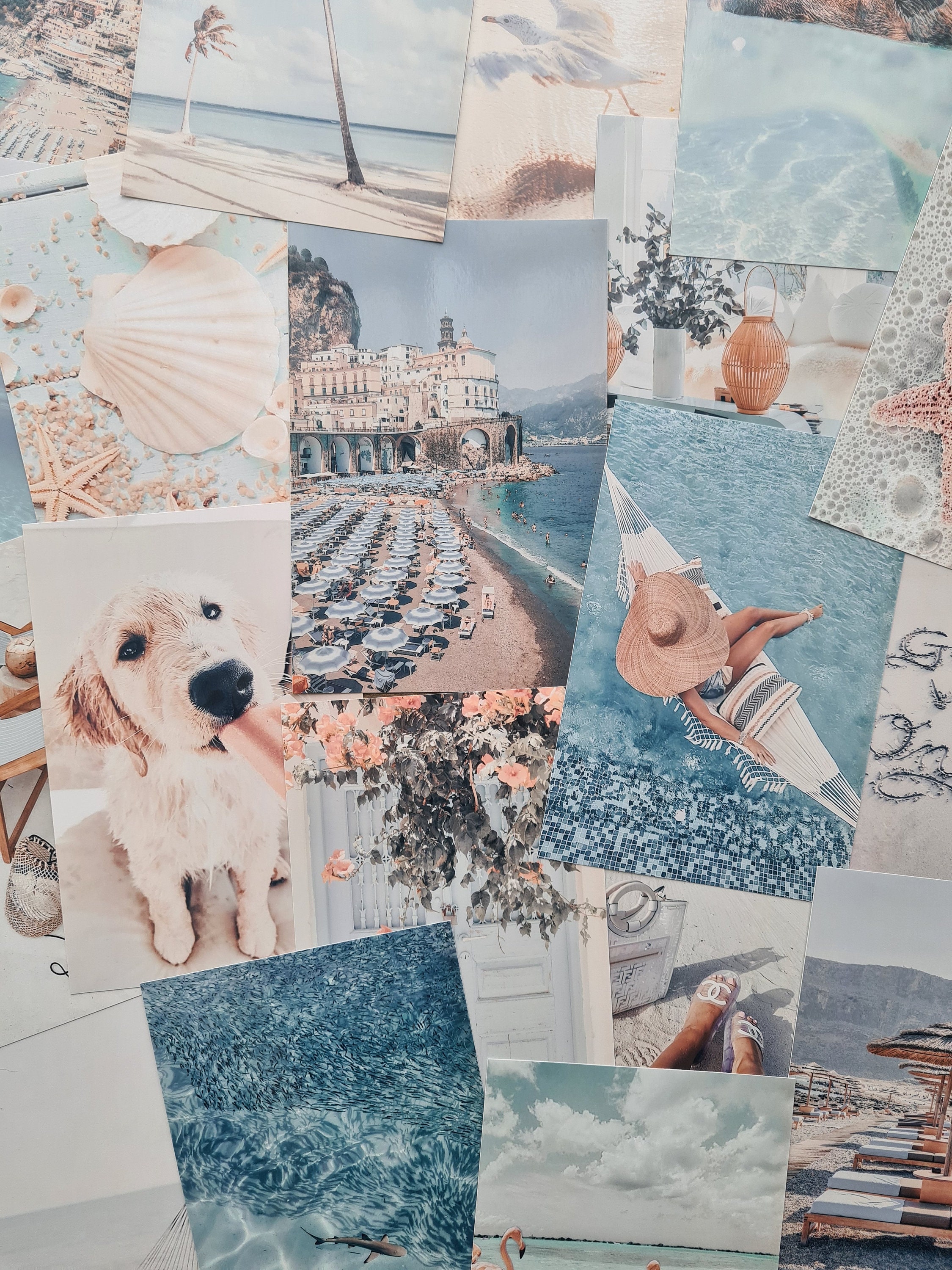 Collage Kit, Beach Collage, Dorm Collage, Summer Collage Kit, Beige ...