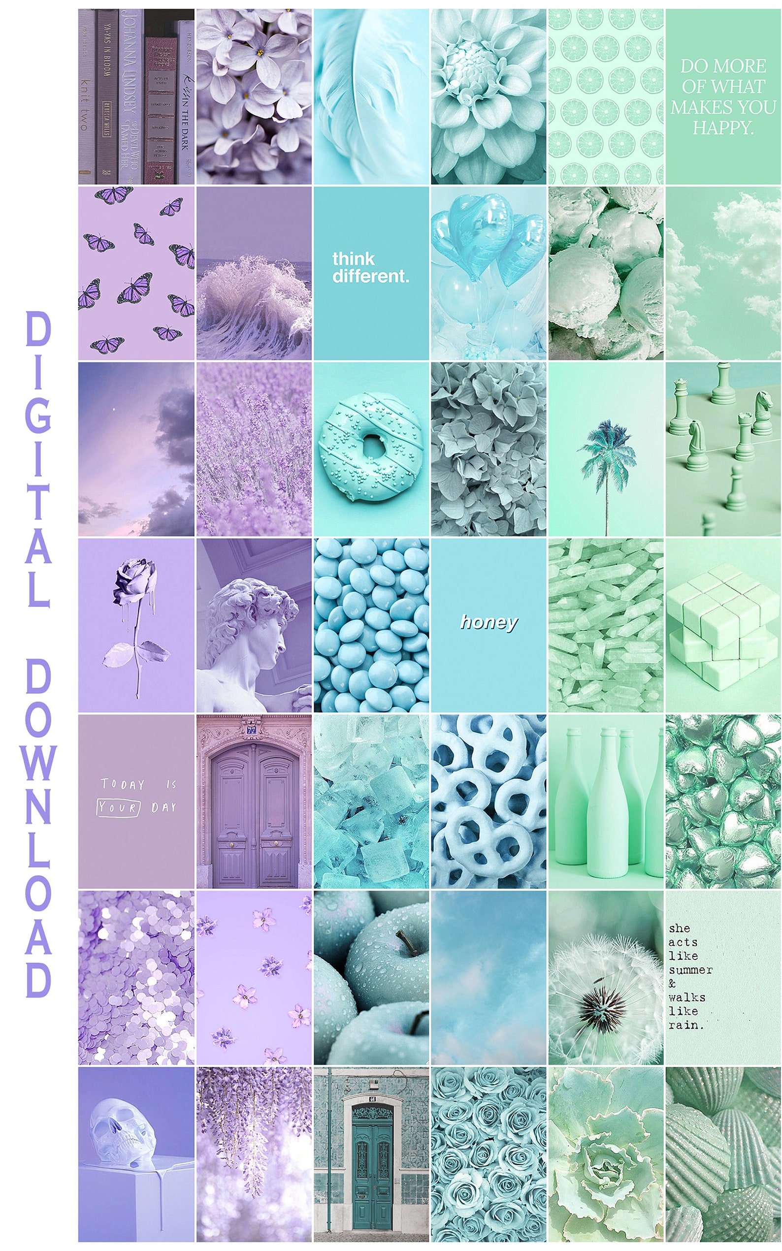 Rainbow Collage Pastel Collage Collage Kit Rainbow Wall - Etsy