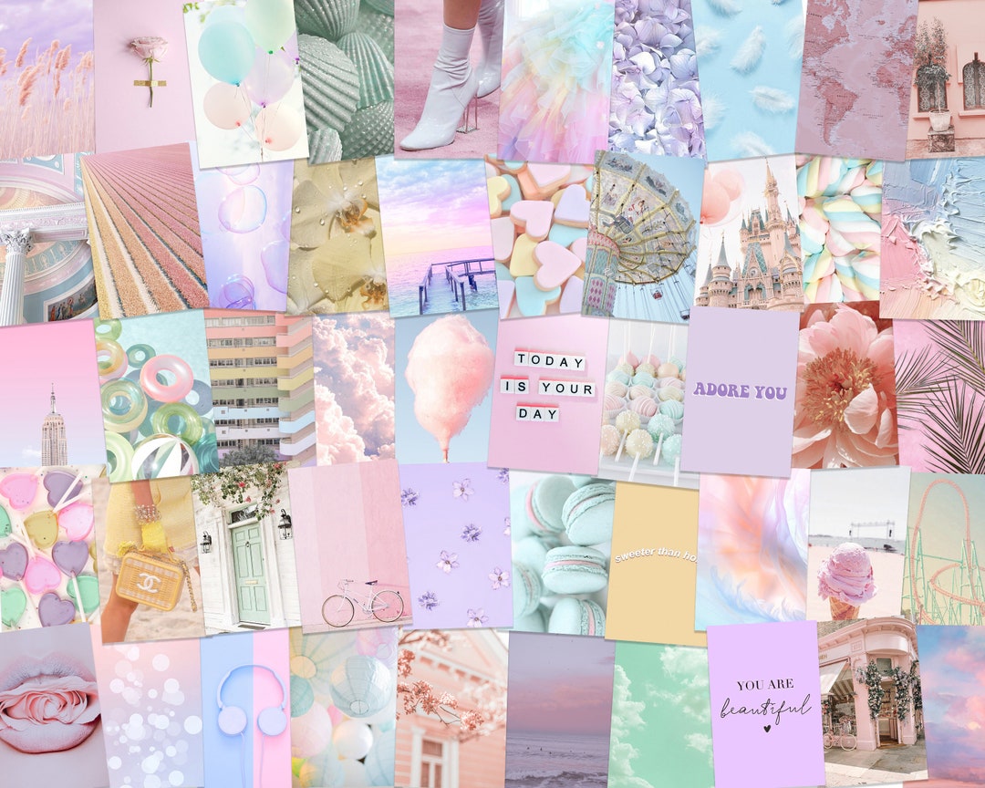 Pastel Collage, Soft Collage, Digital Collage Kit, Aesthetic Collage ...