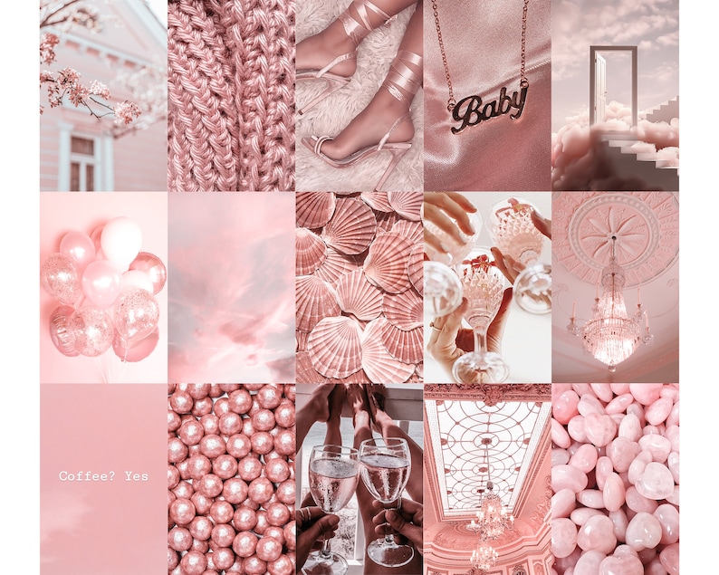 Rose Gold Collage Pink Collage Pink Aesthetic Collage Kit - Etsy