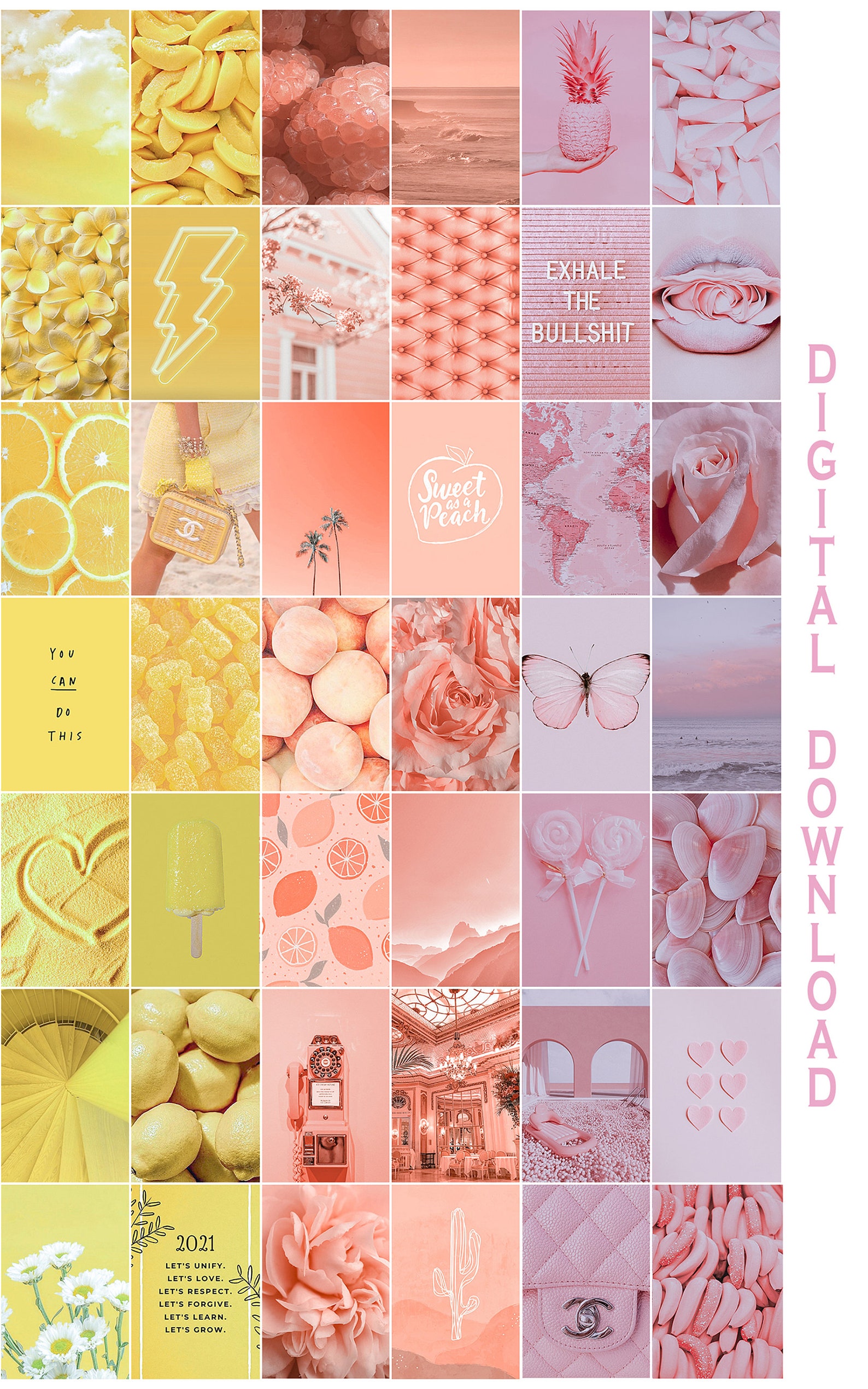 Rainbow Collage, Pastel Collage, Collage Kit, Rainbow Wall Collage ...