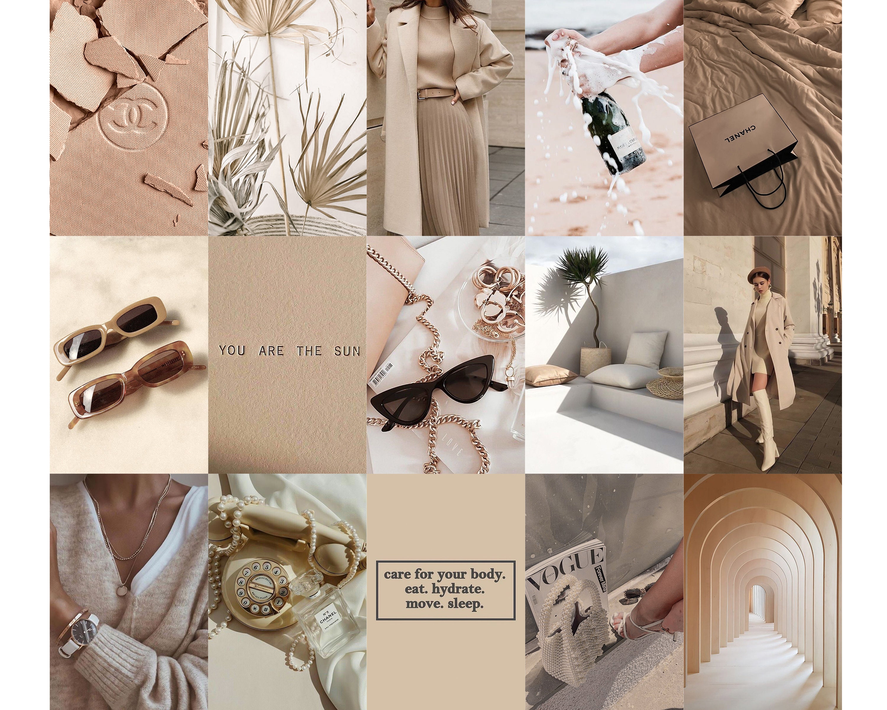 Beige collage, crème collage, beige esthetische, neutrale collage ...