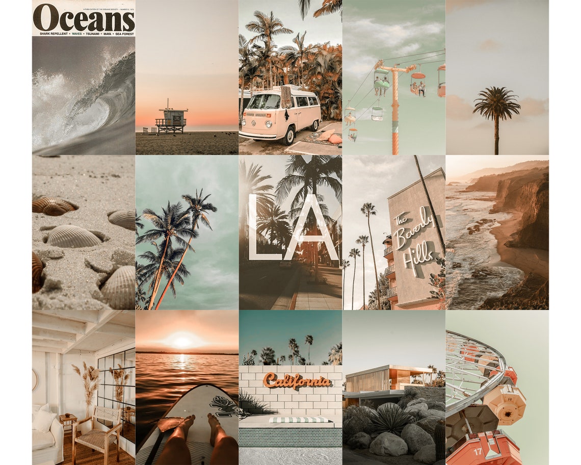 Summer Collage, Travel Collage, Printable Collage, Beach Collage Kit ...