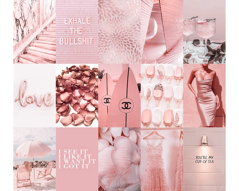 Rose Gold Collage Pink Collage Pink Aesthetic Collage Kit - Etsy