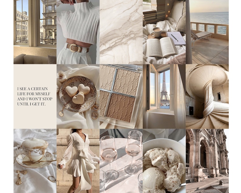 Beige collage, crème collage, beige esthetische, neutrale collage ...