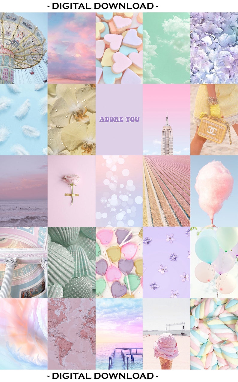 Pastel Collage Soft Collage Digital Collage Kit Aesthetic - Etsy