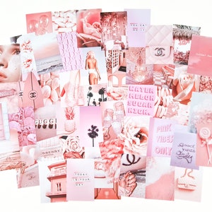 Pink Collage, Wall Decor Collage Pink, Pink Aesthetic Wall, Blush Pink ...