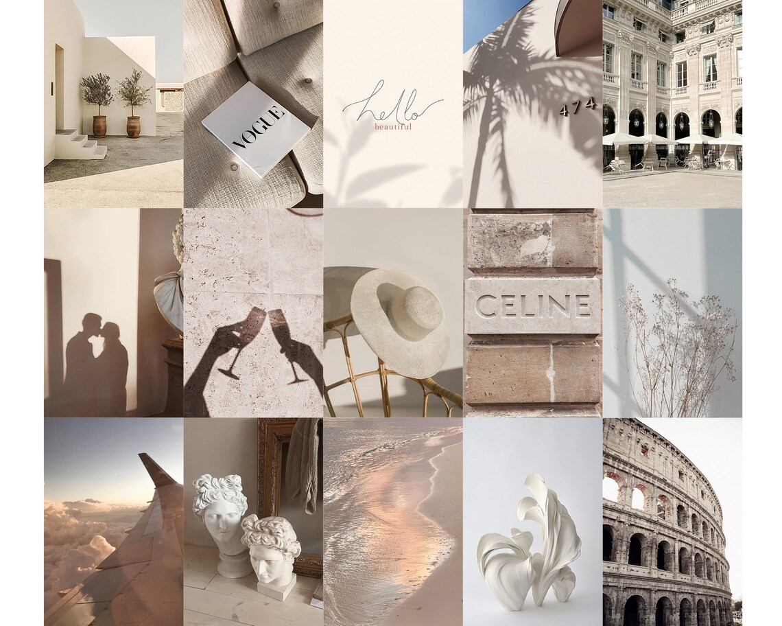 Beige collage, crème collage, beige esthetische, neutrale collage ...