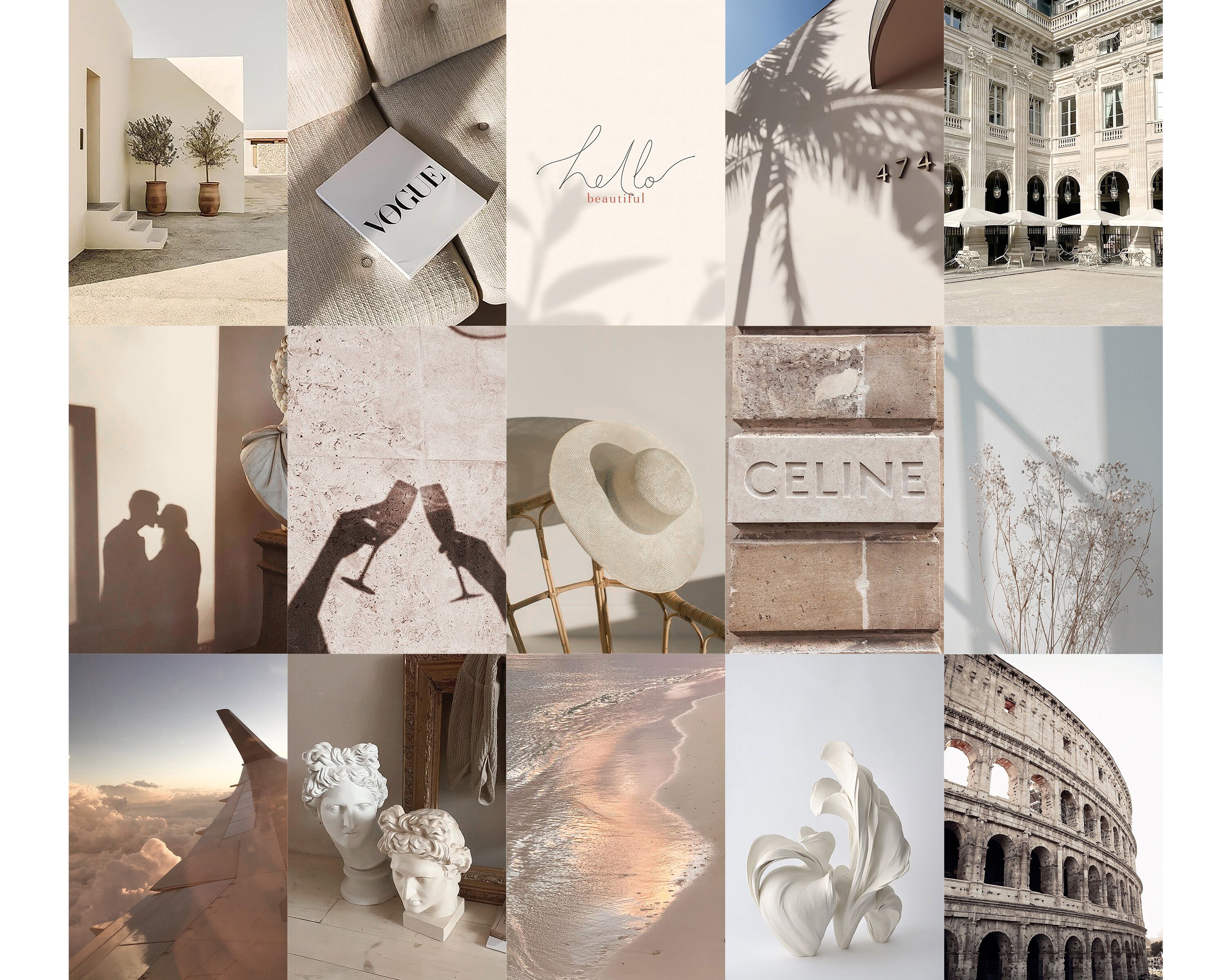 Beige collage, crème collage, beige esthetische, neutrale collage ...
