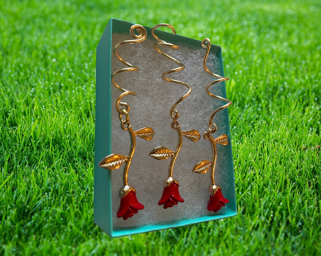 14kt GOLD Rose Loc Jewels RED & GOLD Flower Braid Jewelry| Hair Jewelry ...