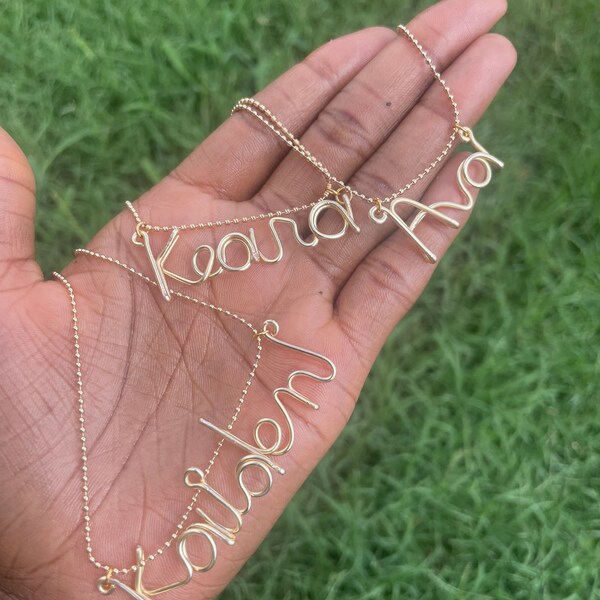 Wire Name Necklace - Etsy