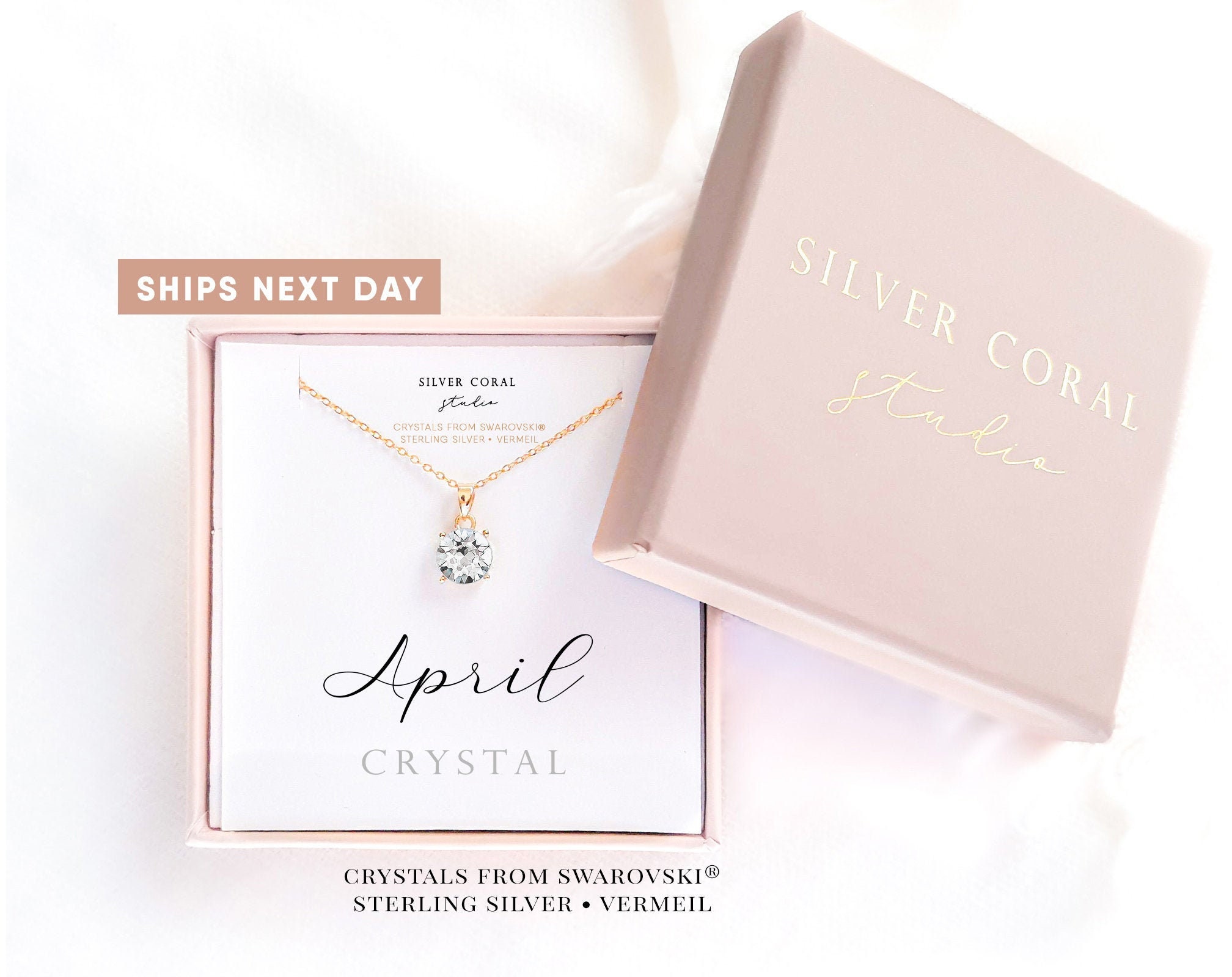 April Birthday Gift, April Birthstone Necklace for Woman, Crystal ...