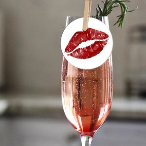 Valentines Gin Drinks Topper Cocktail Topper Party Edible Favour - Etsy