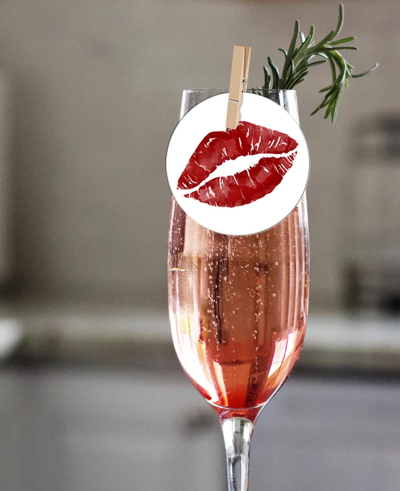 Valentines Gin Drinks Topper Cocktail Topper Party Edible Favour - Etsy