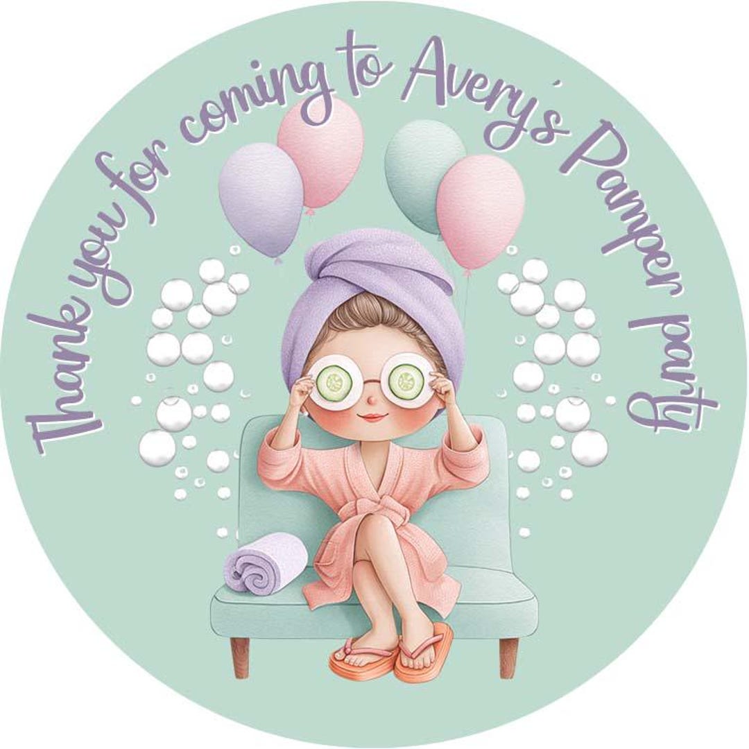 Personalised Pamper Party Spa Day Birthday Stickers - Etsy