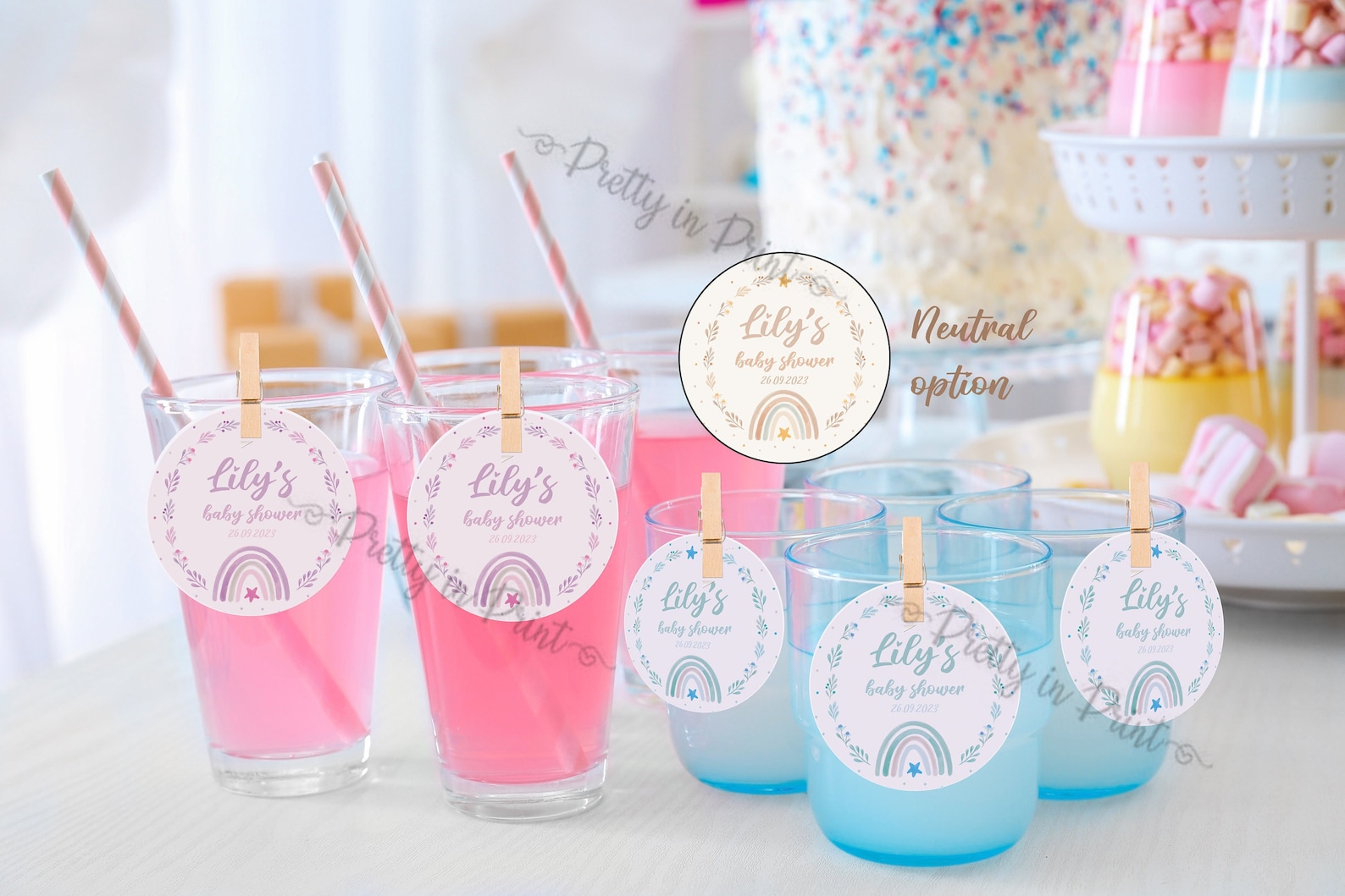 Personalised Baby Shower Signature Drinks Topper Cocktail Topper Party ...