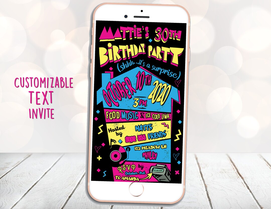 House Party Invite, House Party Text Invitation, Surprise Party Text ...