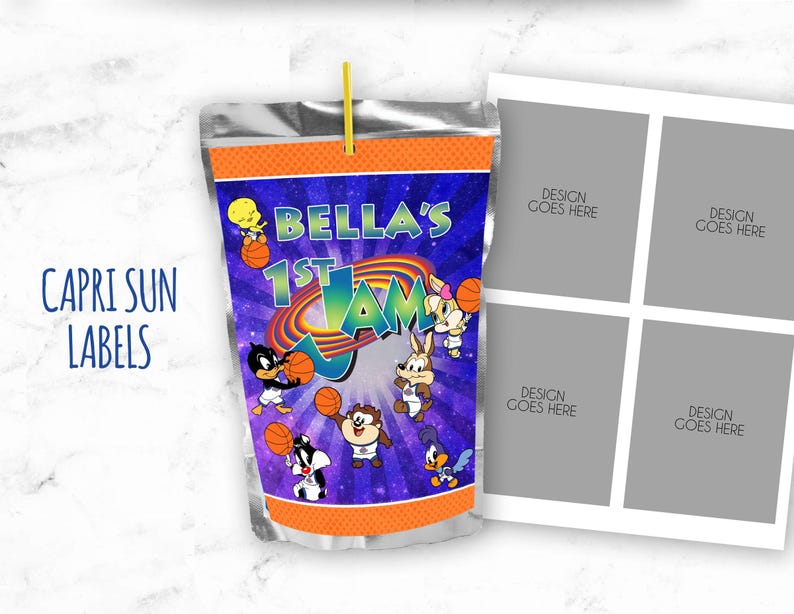 Space Jam Capri Label, Digital Capri, Printable Space Jam Capri Sun ...