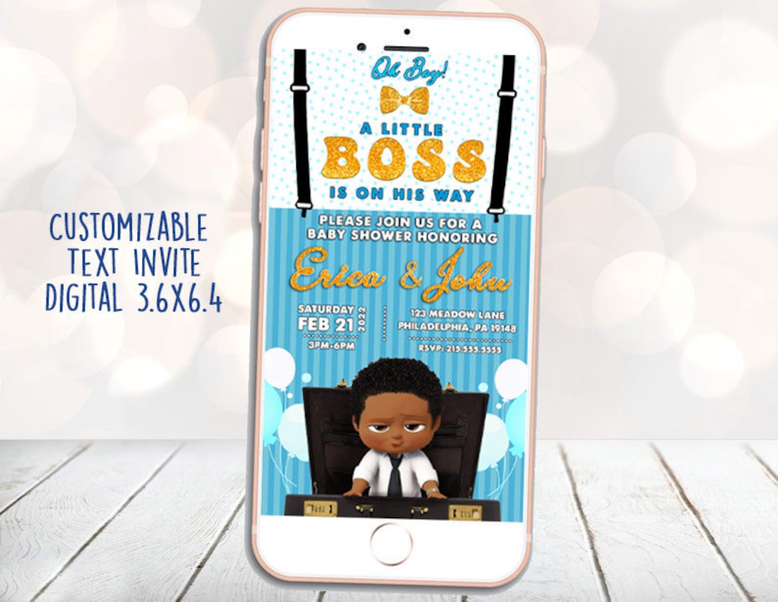 Baby Boss Text Invitation, Baby Boss Shower Invite, Baby Boss Baby ...