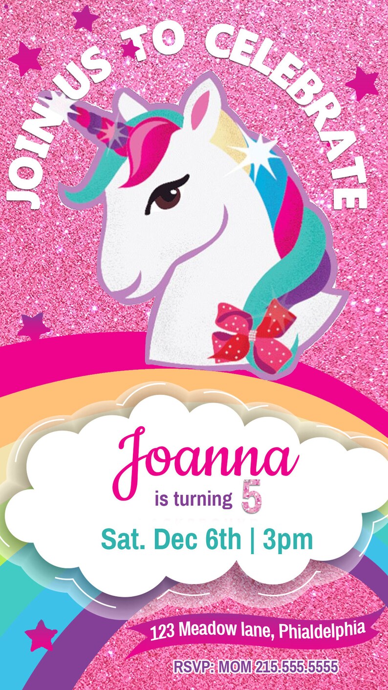 JOJO SIWA Text Invite Jojo Siwa Birthday Invitations Jojo - Etsy