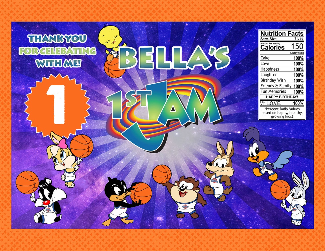 Space Jam Bag, Digital Chip Bag, Printable Space Chips, Space Jam Party ...