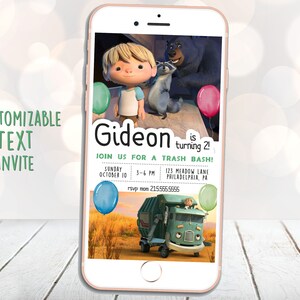 Garbage Truck Invitation, Garbage Truck Birthday Invitation, Text ...