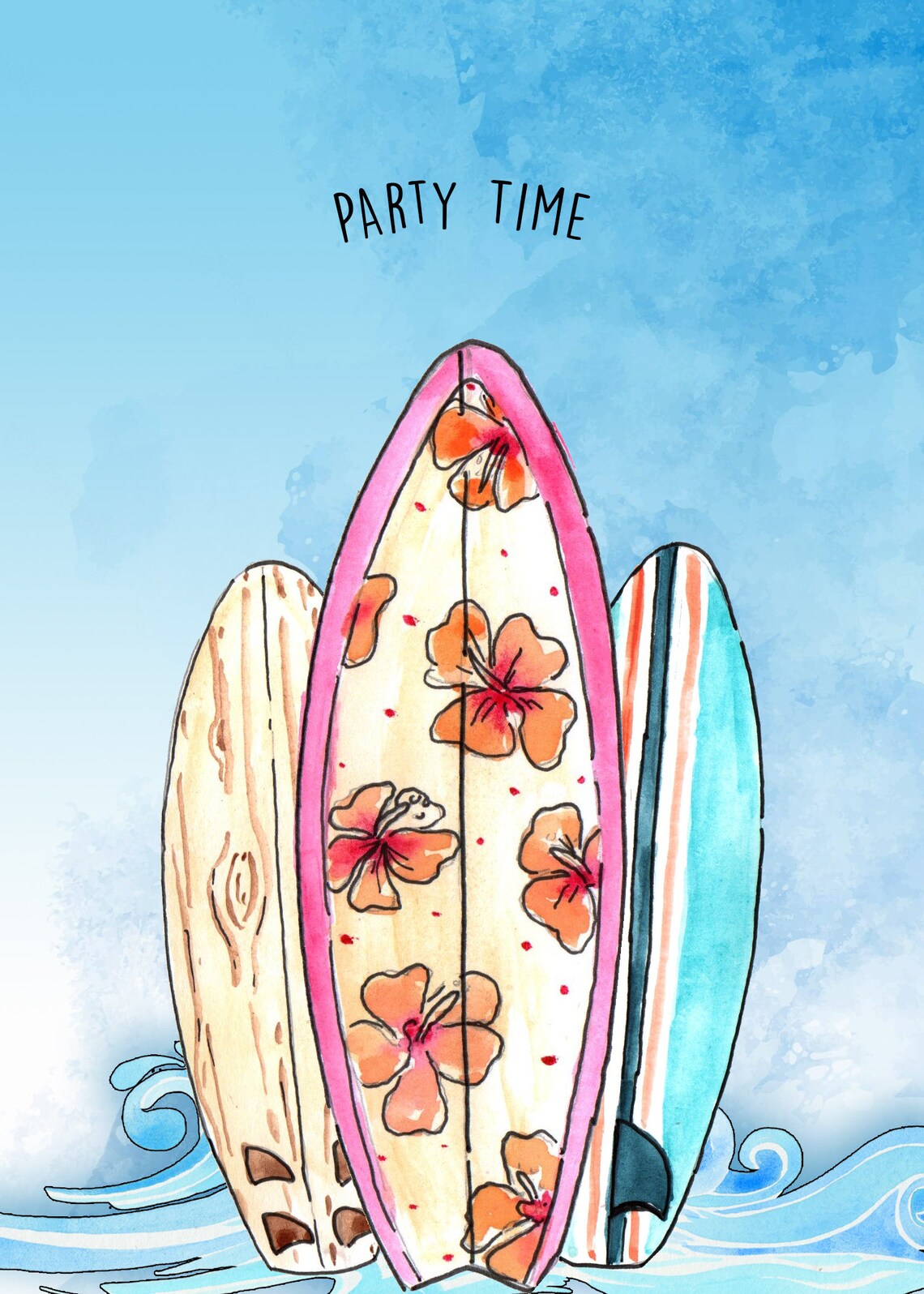 Editable Surf's up Birthday Invitation Beach Invitation - Etsy