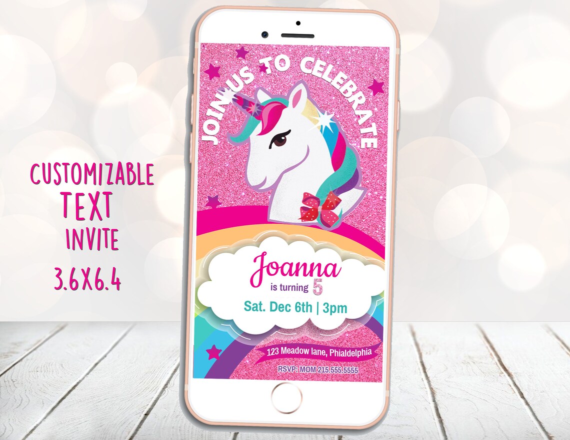 JOJO SIWA Text Invite Jojo Siwa Birthday Invitations Jojo - Etsy